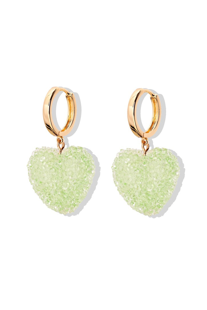 CRYSTAL HAZE Jelly Heart Hoops PISTACHIO – Balance Geelong