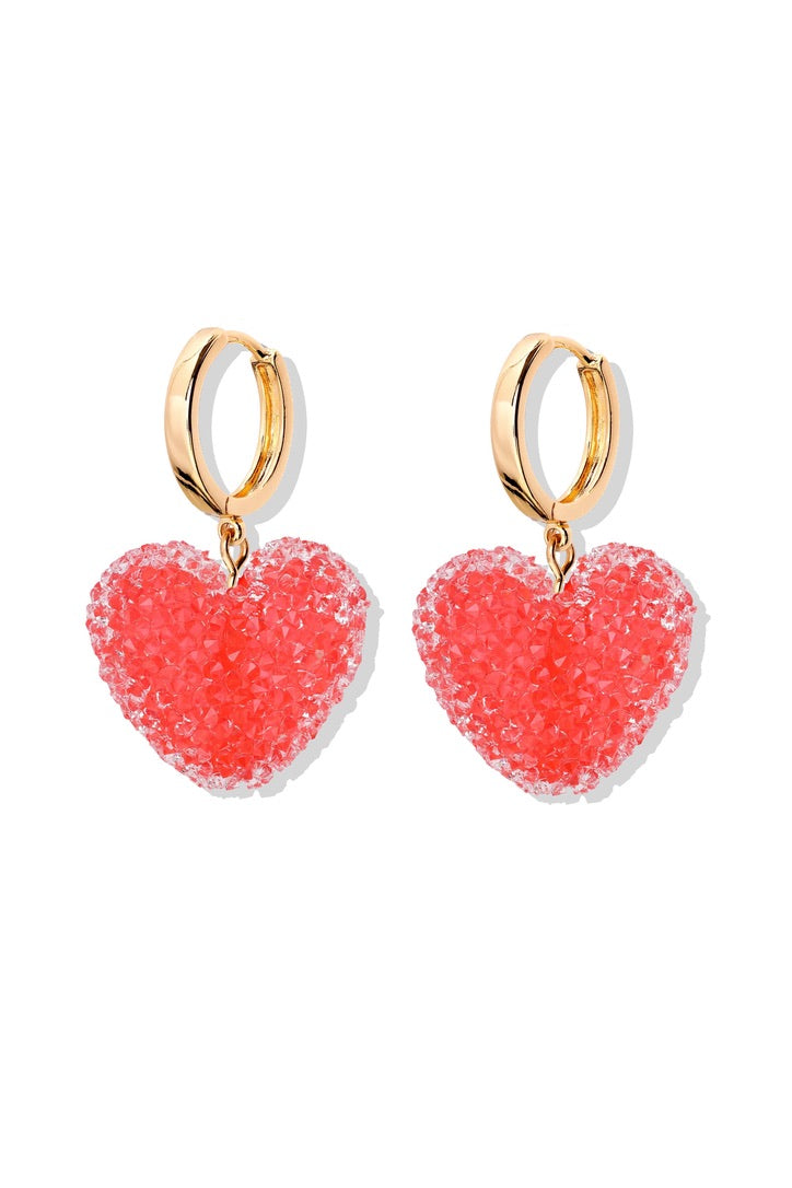 CRYSTAL HAZE Jelly Heart Hoops WATERMELON – Balance Geelong